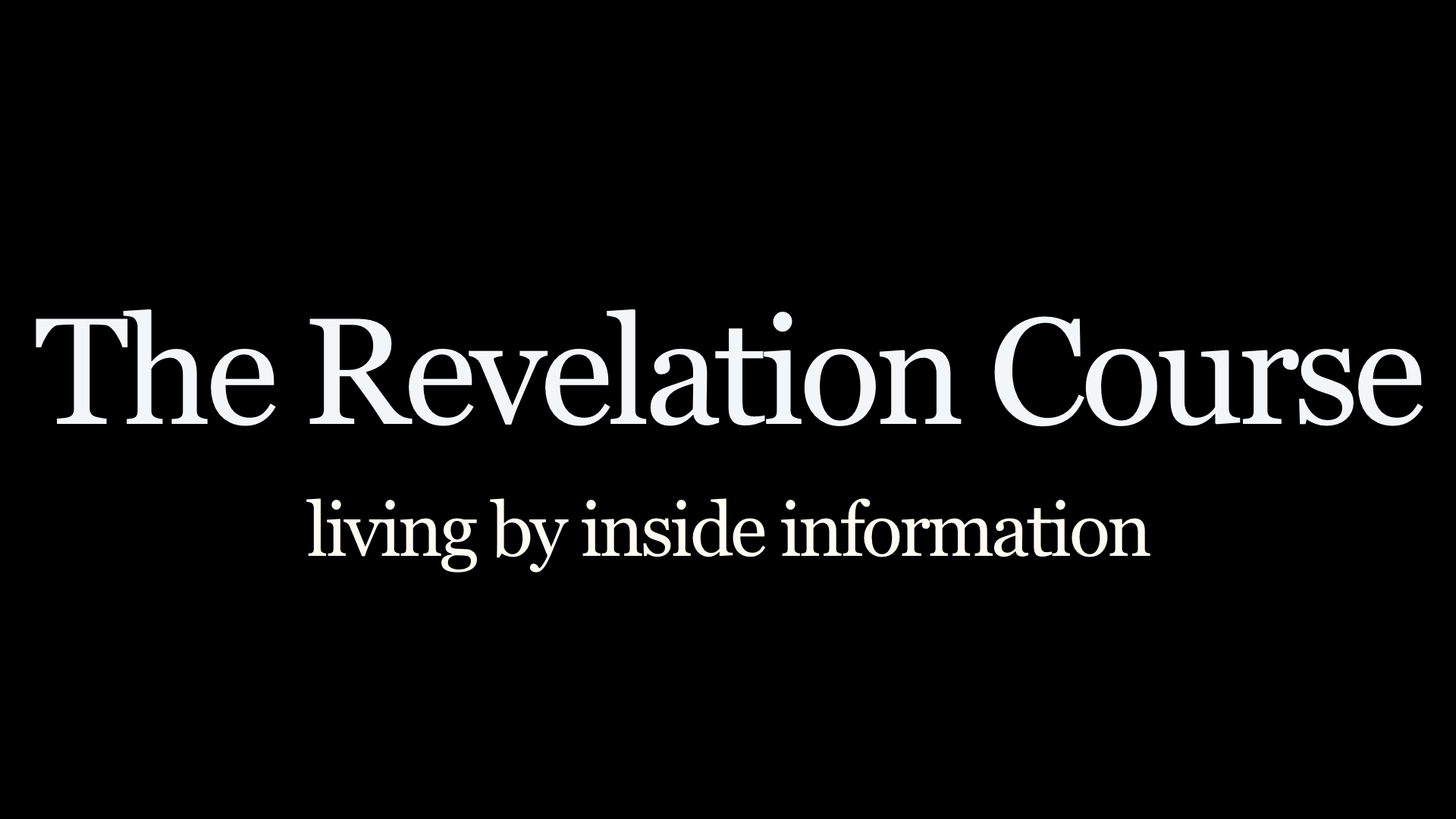 The Revelation Course/ Student Page | Ministry School